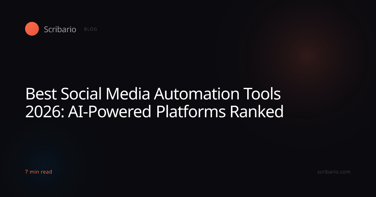 Best Social Media Automation Tools 2026: AI-Powered Platforms Ranked ...